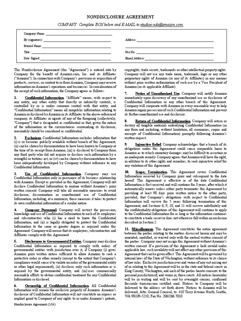 Nondisclosure Agreement NDA | PDF | Non Disclosure Agreement ...