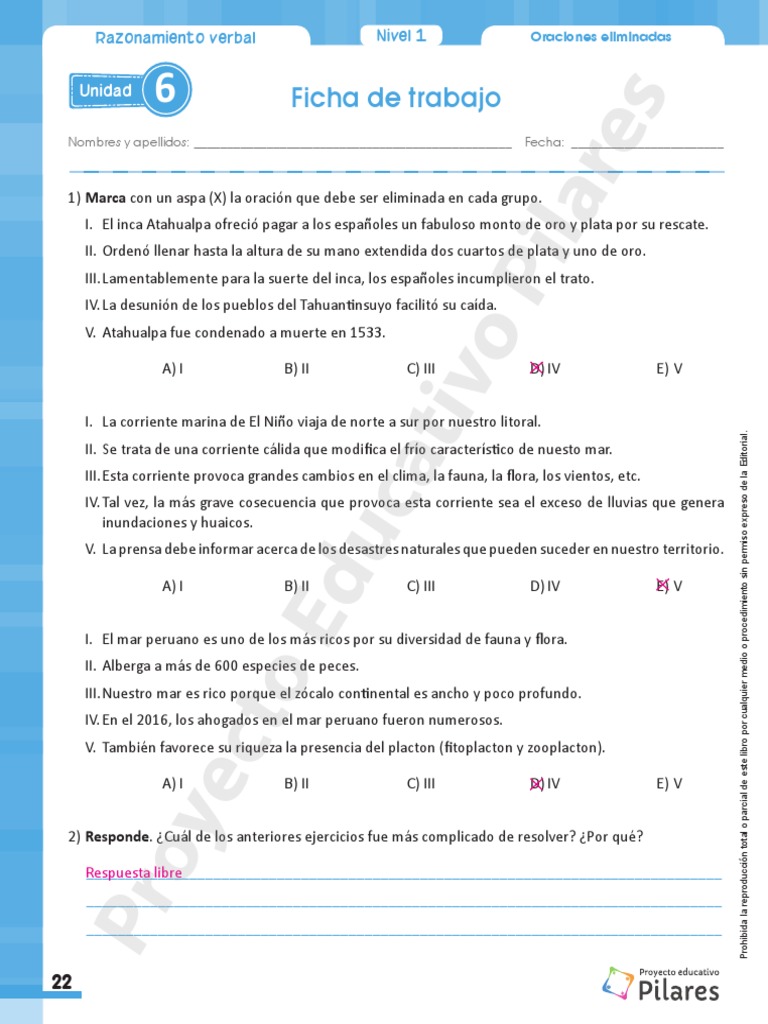 Razonamiento Verbal - 4to Grado - Unidad 6 | PDF | Imperio Inca ...