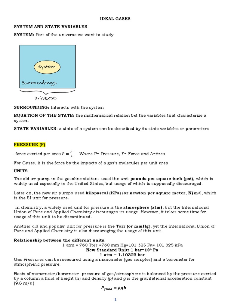 Ideal Gases Lecture | PDF | Gases | Pascal (Unit)