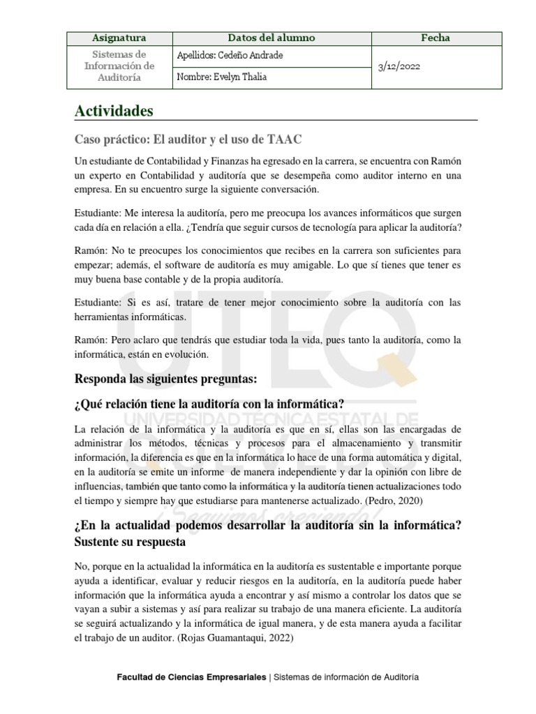 Caso Práctico El Auditor y El Uso de TAAC | PDF | Informática | Malware
