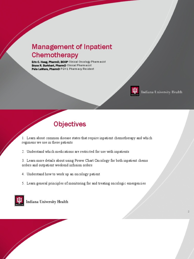 Inpatient Chemotherapy Management | PDF | Chemotherapy | Lymphoma