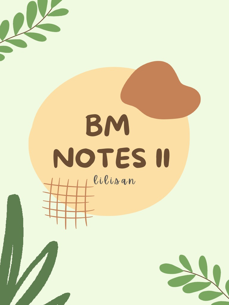 BM Notes Ii | PDF