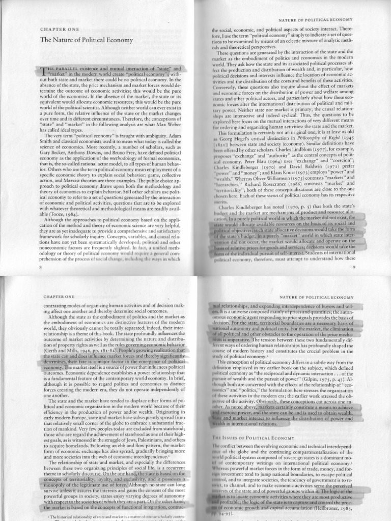 The Nature of Political Economy (PEIR Robert Gilpin) | PDF