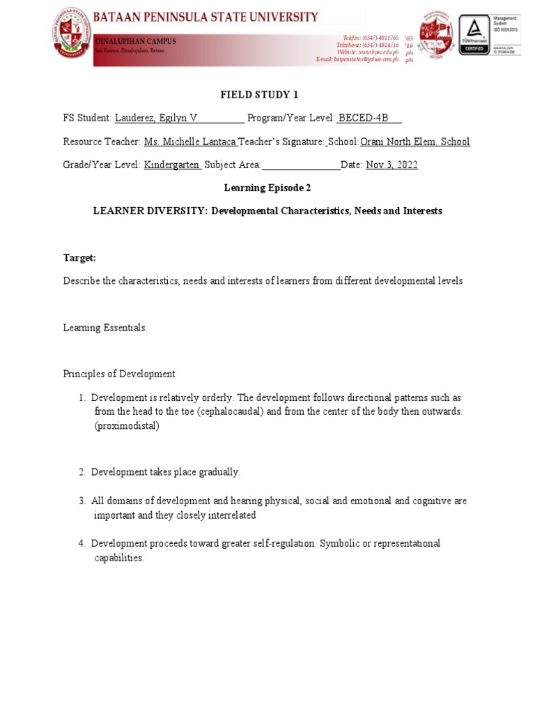 1-Learning-Episode-2-Activity-2.1 - 3rd Activity | PDF | Cognitive ...