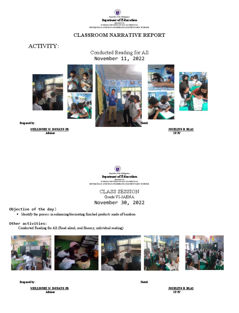 Classroom Narrative Report | PDF