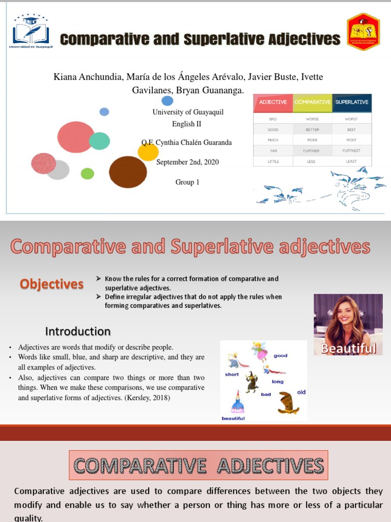 Comparative and Superlative Adjectives - Group 1 | PDF | Adjective ...