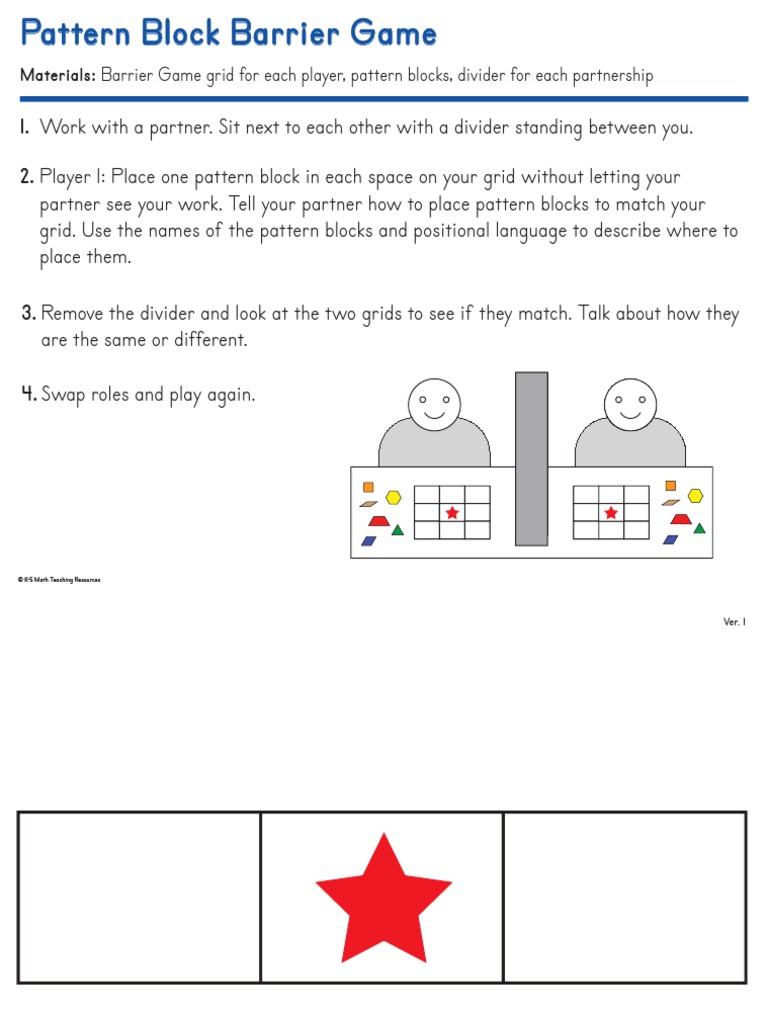 Pattern Block Barrier Game | PDF