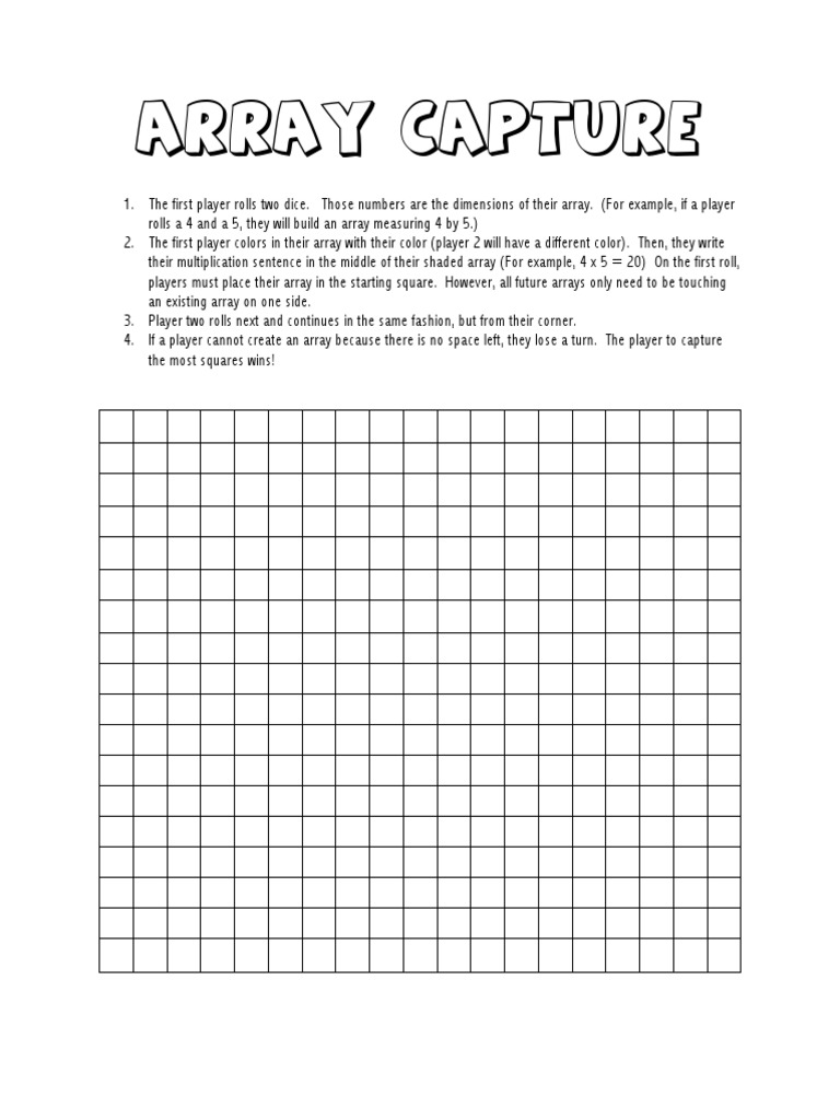 Array Capture Game Pdf 
