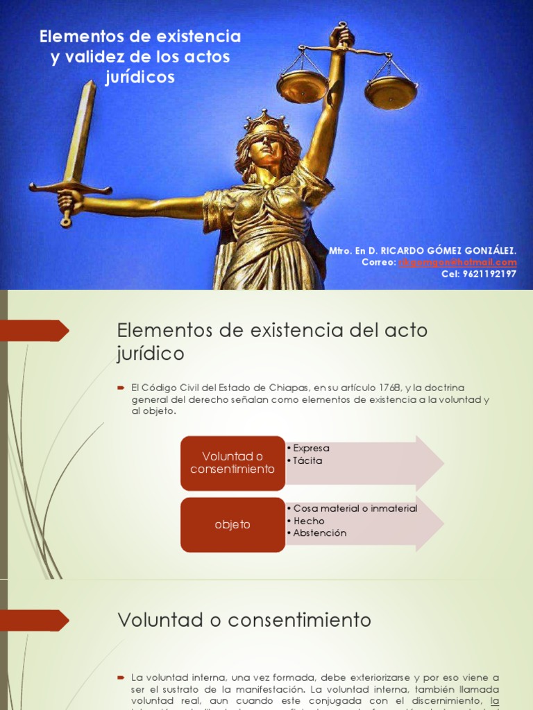 Elementos de Existencia y Validez Del Acto Jurídico 17-Otubre-2021. | PDF | Intención (Derecho ...