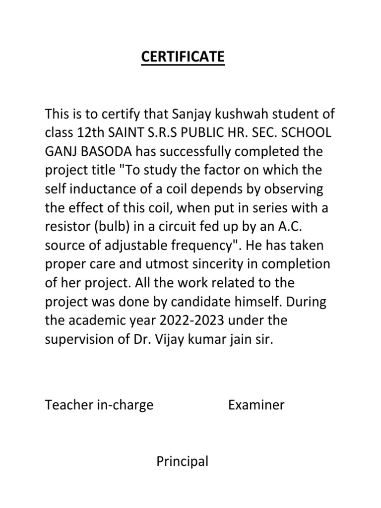 Certificate Physics | PDF