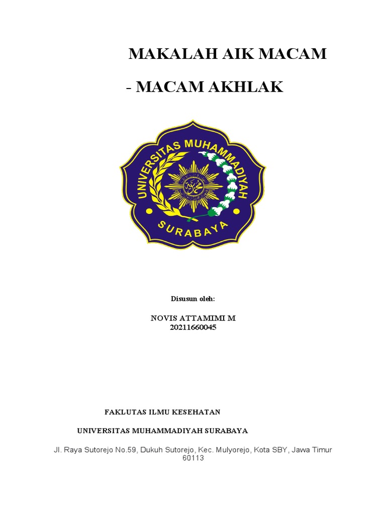 Makalah Macam Macam Akhlak | PDF