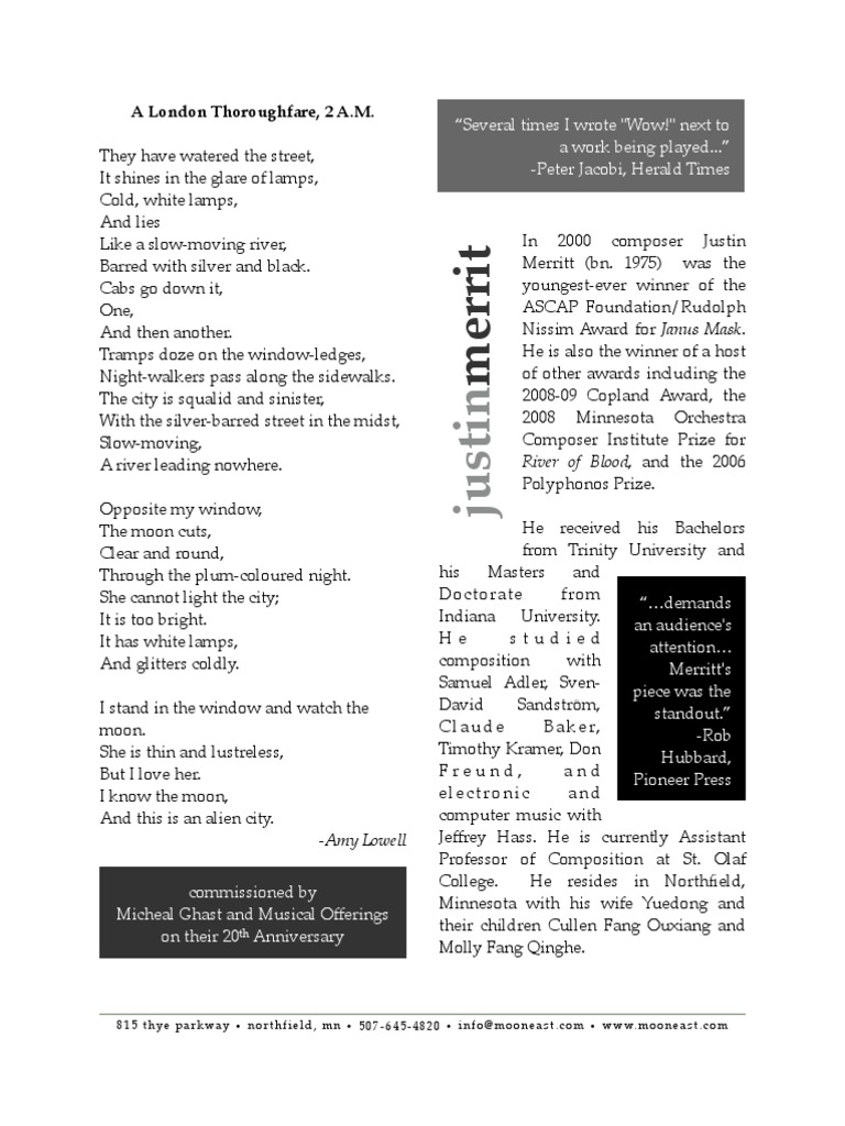A London Thoroughfare 2AM Sample | PDF | Quartet | Music Technology