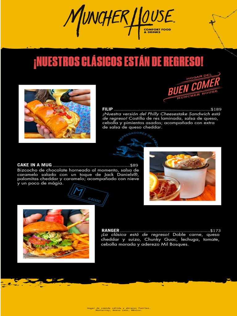 Menú Muncherhouse 1 | PDF | Salsa | Vodka