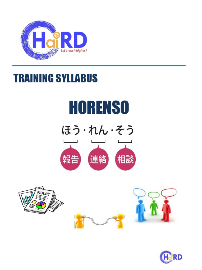 HORENSO Training Syllabus Guide | PDF | Career & Growth
