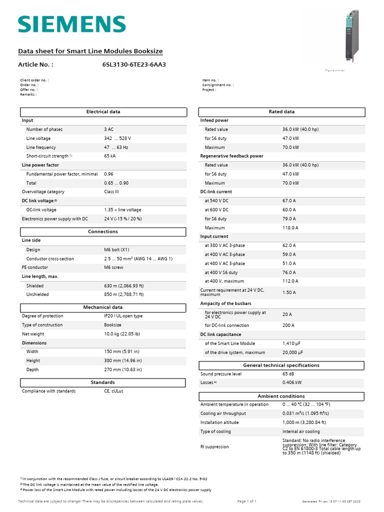 Smart Line Module Specs | PDF | Power Supply | Alternating Current