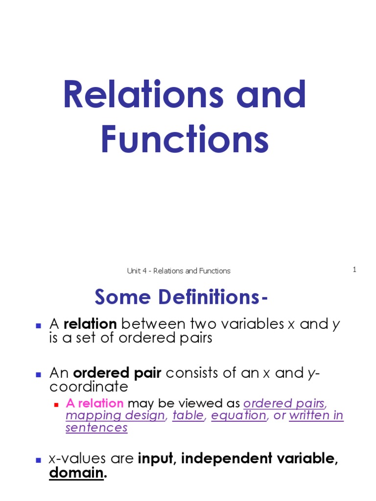 Gen MATH WEEK 1 Relations and Functions Power Point | PDF | Function (Mathematics ...