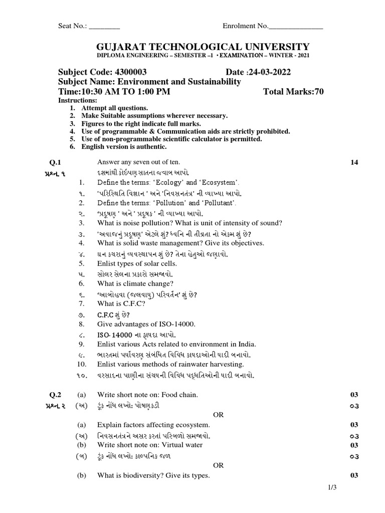 Gujarat Technological University | PDF