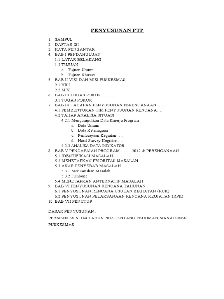 Penyusunan PTP | PDF