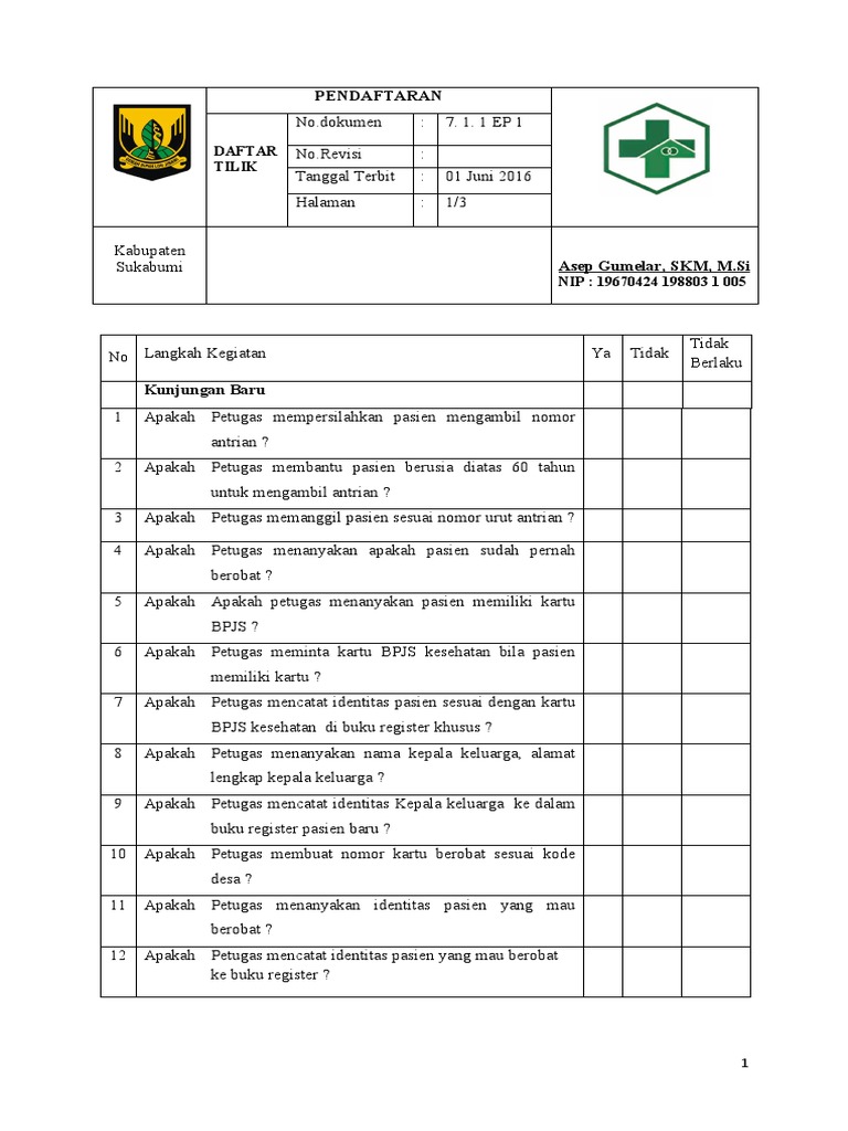 Daftar Tilik | PDF