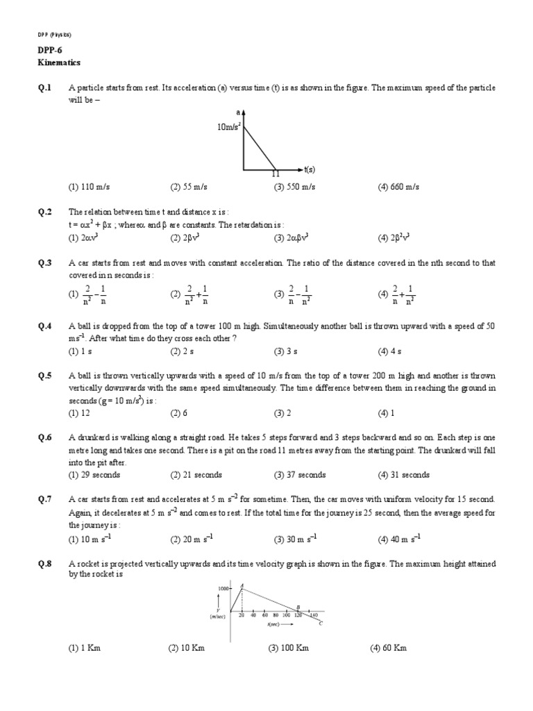 Kinematics 1D | PDF | Acceleration | Velocity
