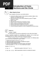 Pre-Calculus - Module 1-Conic Sections | PDF | Ellipse | Manifold