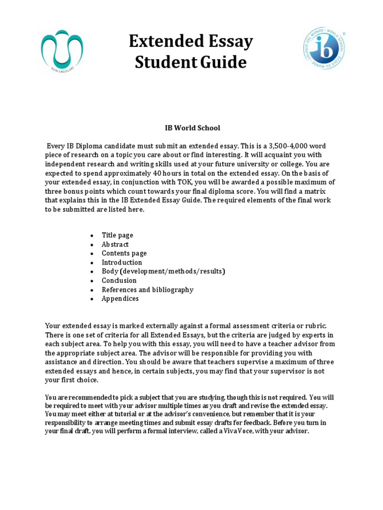 Extended Essay Student Pack | PDF | Citation | Essays