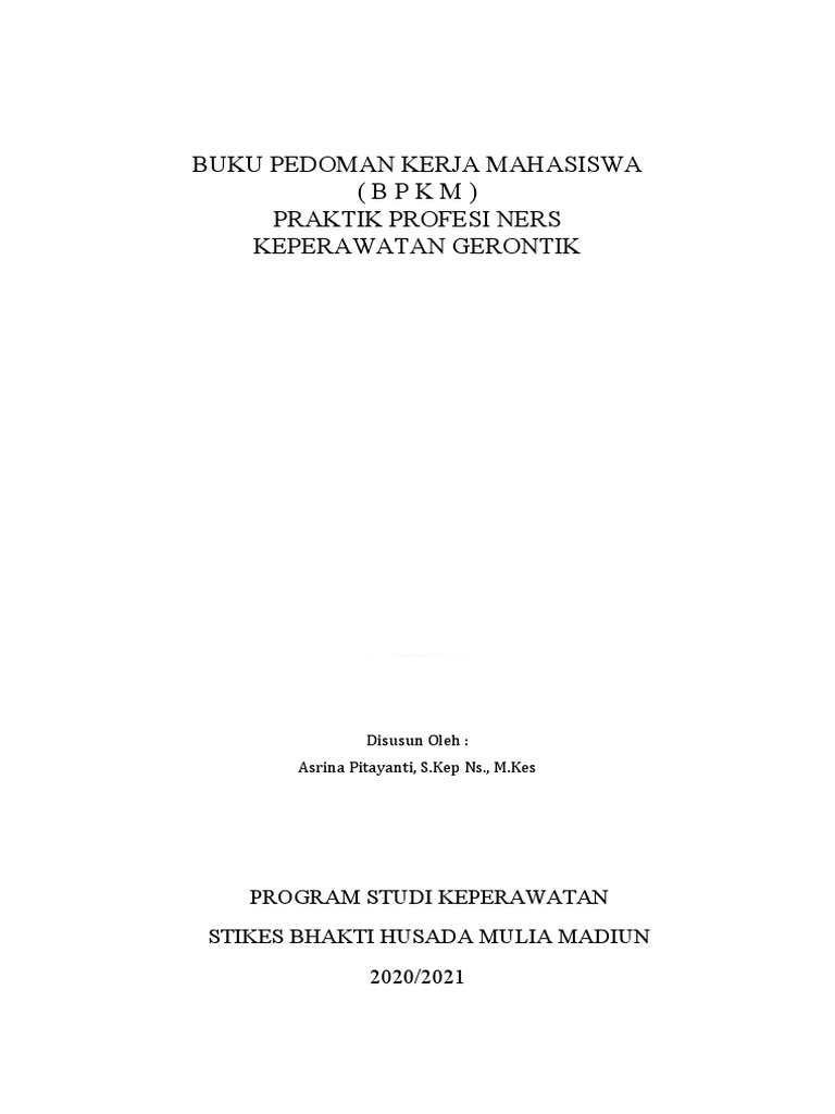 BPKM Gerontik 2020 2021 | PDF
