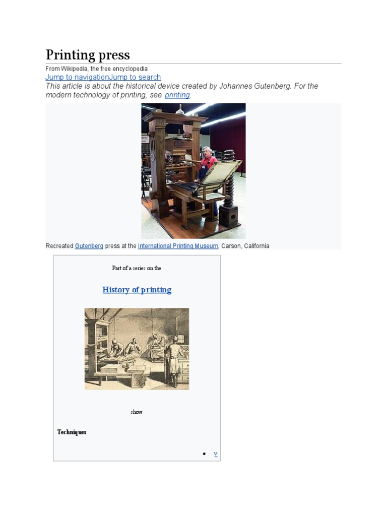 Printing Press | PDF | Printing Press | Printing