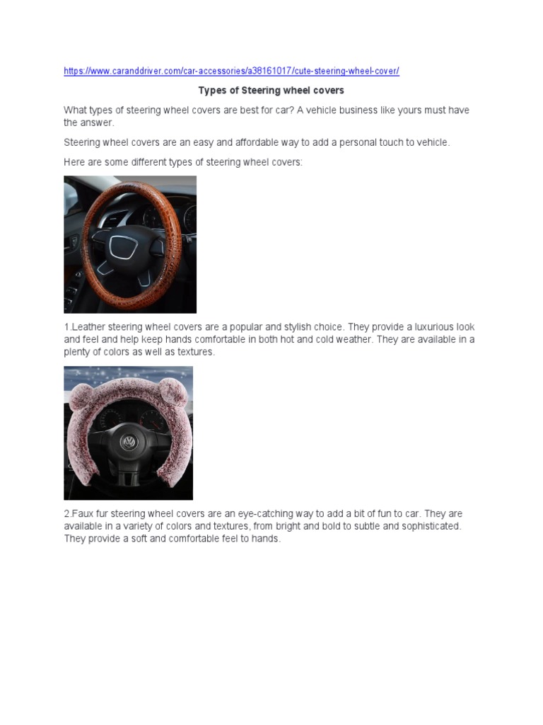 Muhammad-Types of Steering Wheel Covers | PDF