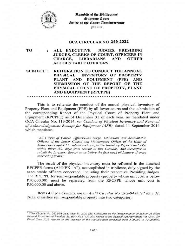 Court Inventory Compliance Notice | PDF | Government | Justice