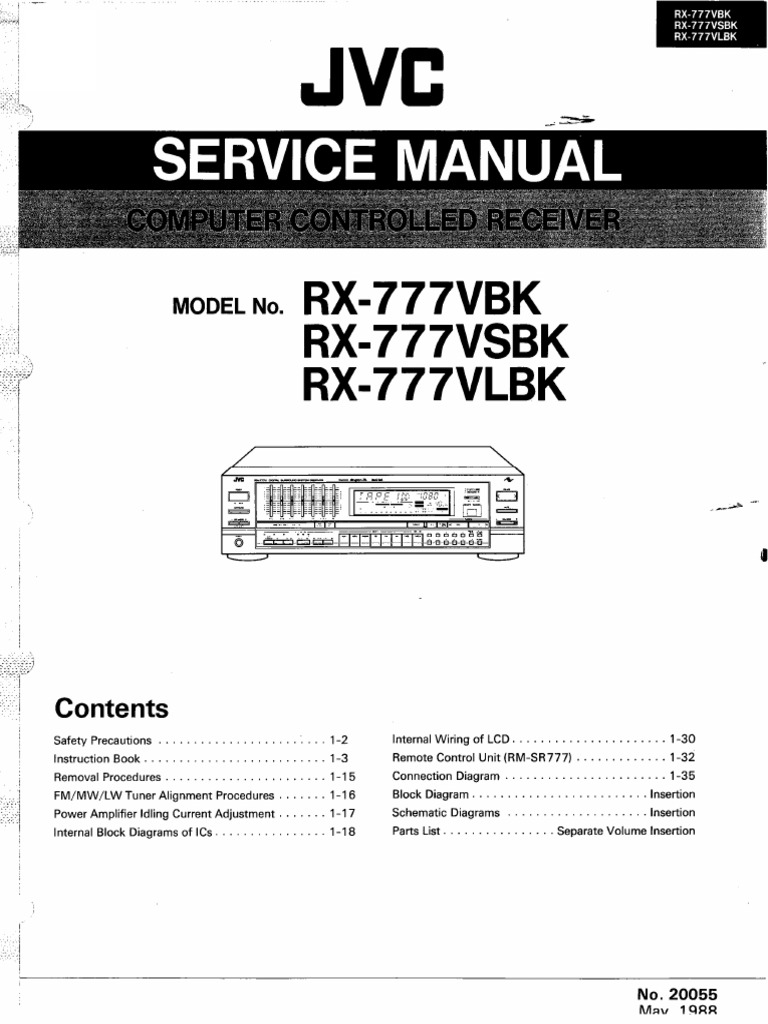 Manual JVC RX 777v Servico Ingles | PDF