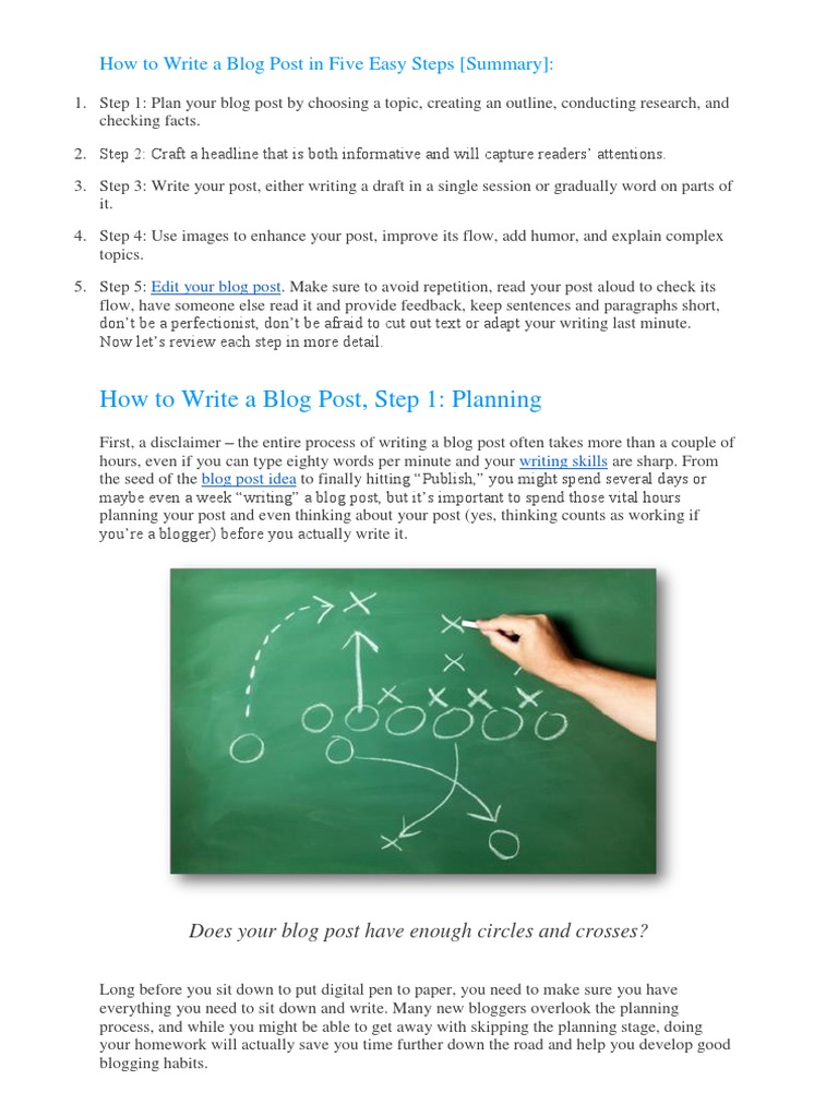 Five Easy Steps To Plan Write And Publish An Effective Blog Post Pdf