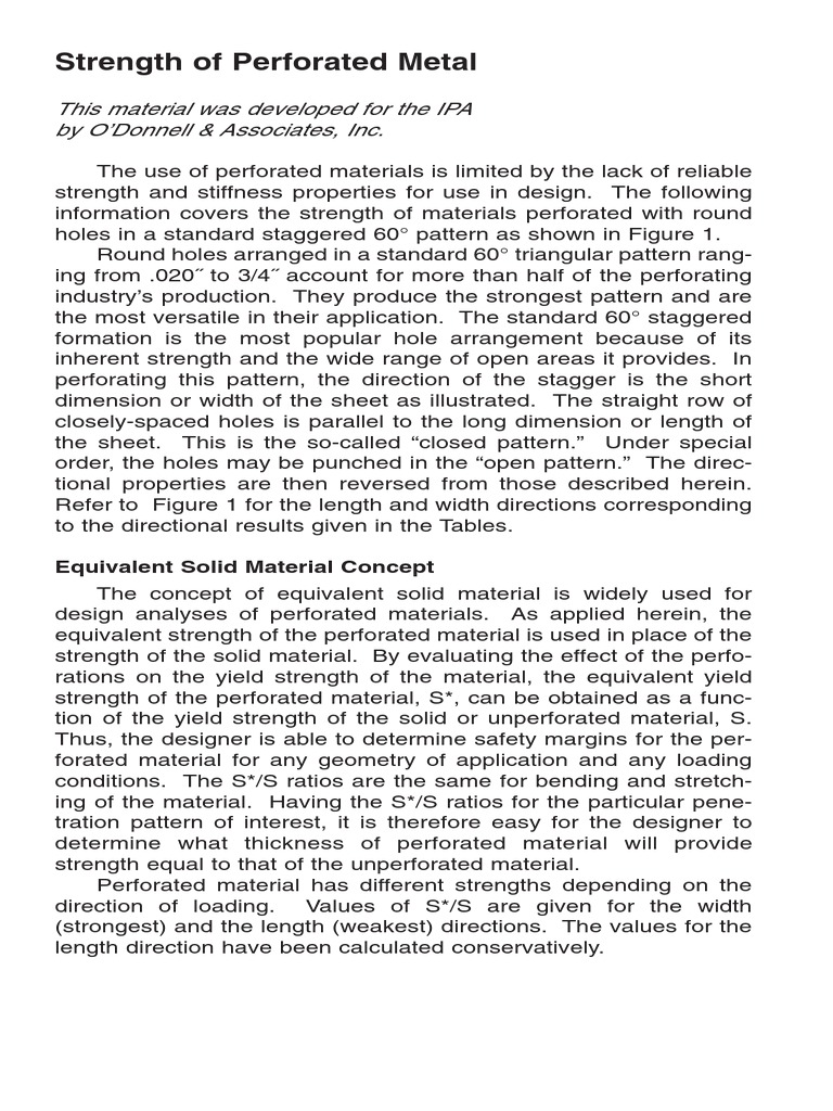 Strength of Perforated Metal (Aluminum Sheet (Perforated) Elastic ...