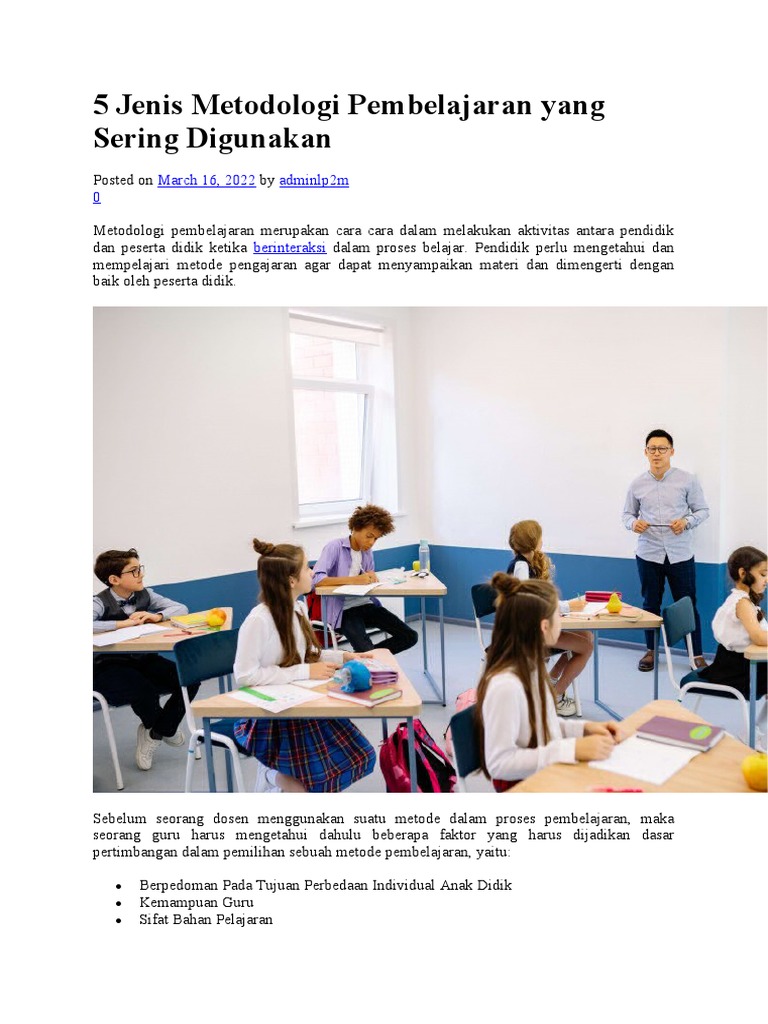 5 Metode Pembelajaran Efektif | PDF