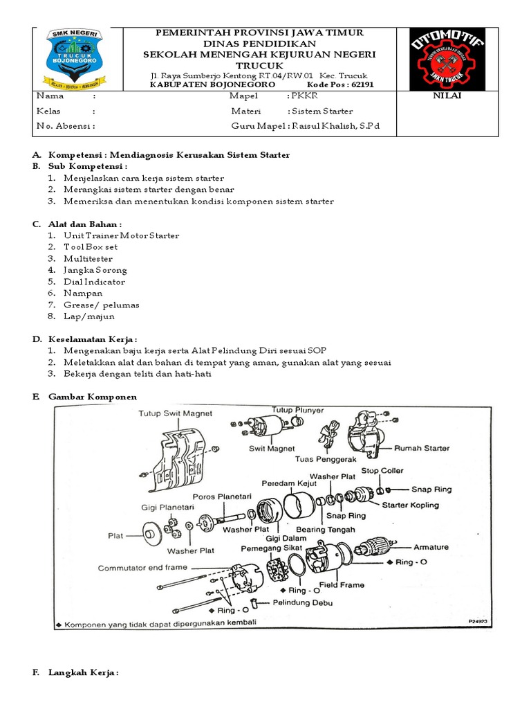 Jobsheet Motor Starter | PDF