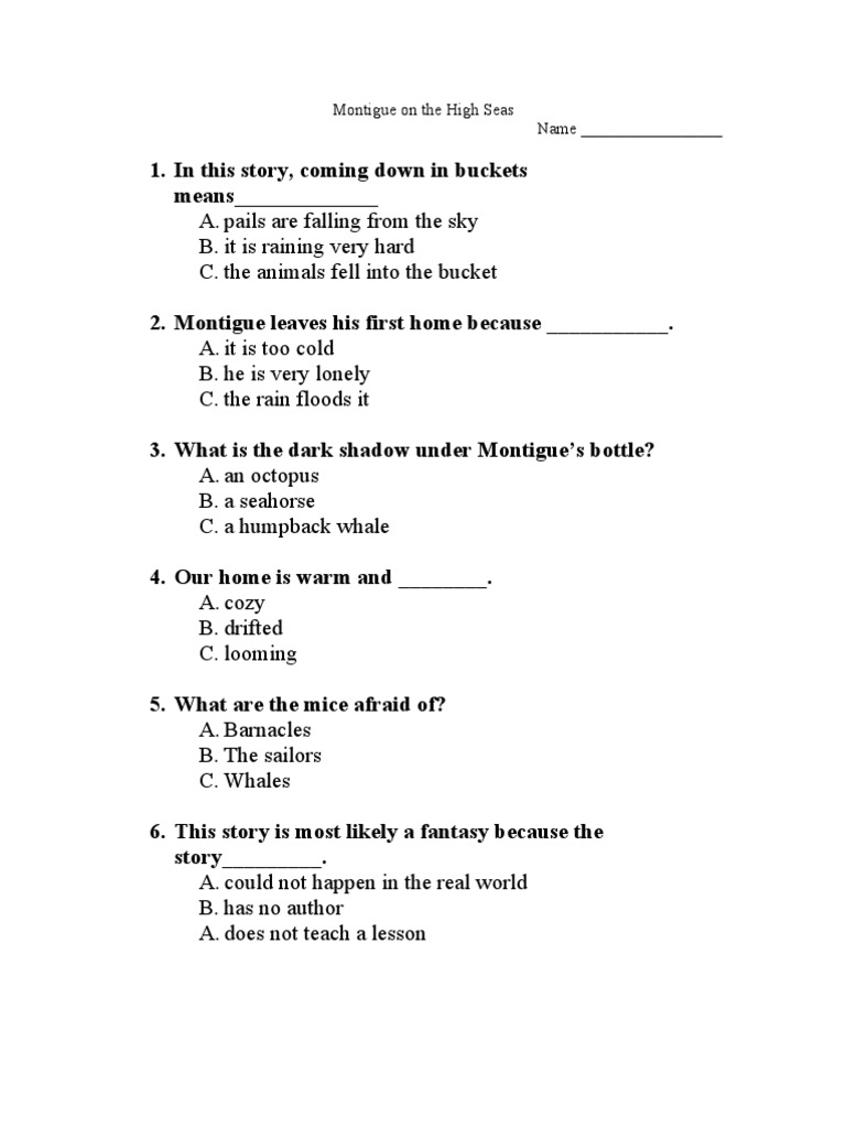 Montigue On The High Seas | PDF