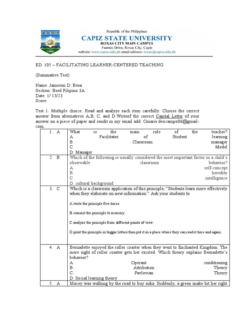 Ed 105 | PDF | Learning | Metacognition