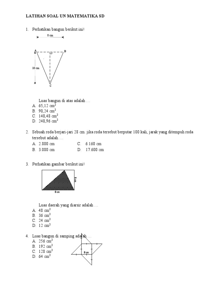 Latihan Soal UN Matematika SD | PDF