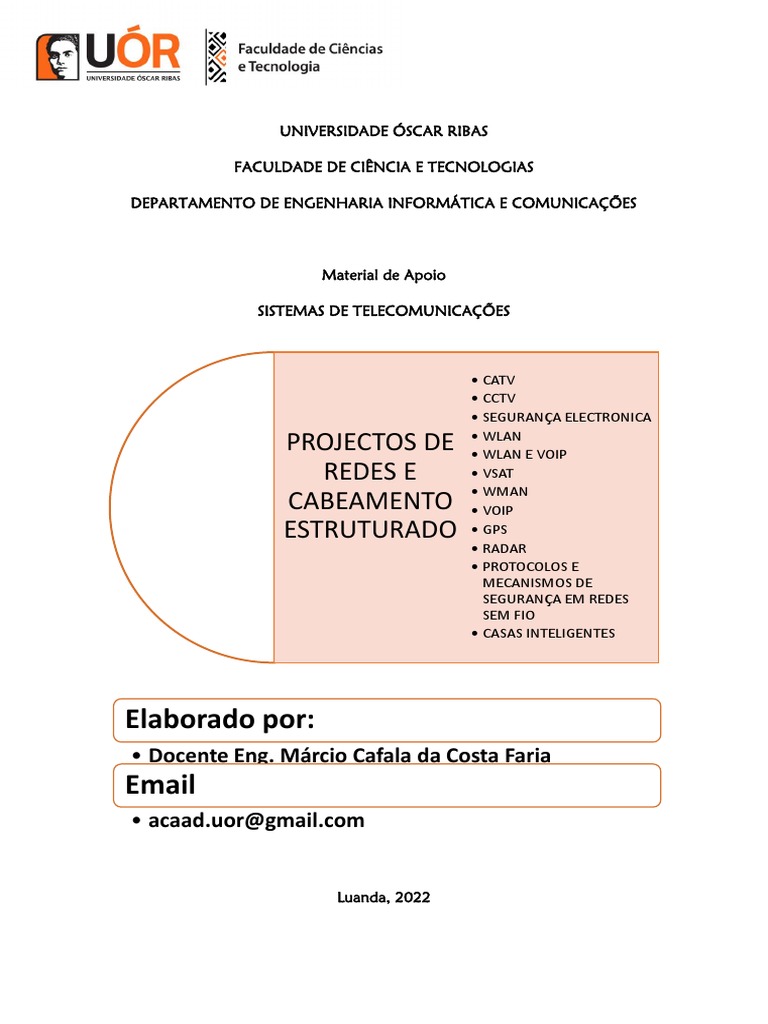 Conf.1.4 - Elaboração Do Projecto de Redes e Cabeamento Estruturado ...