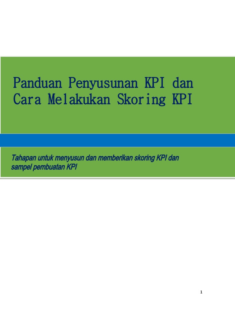 Panduan Pembuatan KPI Dan Skoring KPI | PDF | Pengelolaan Keuangan & Uang