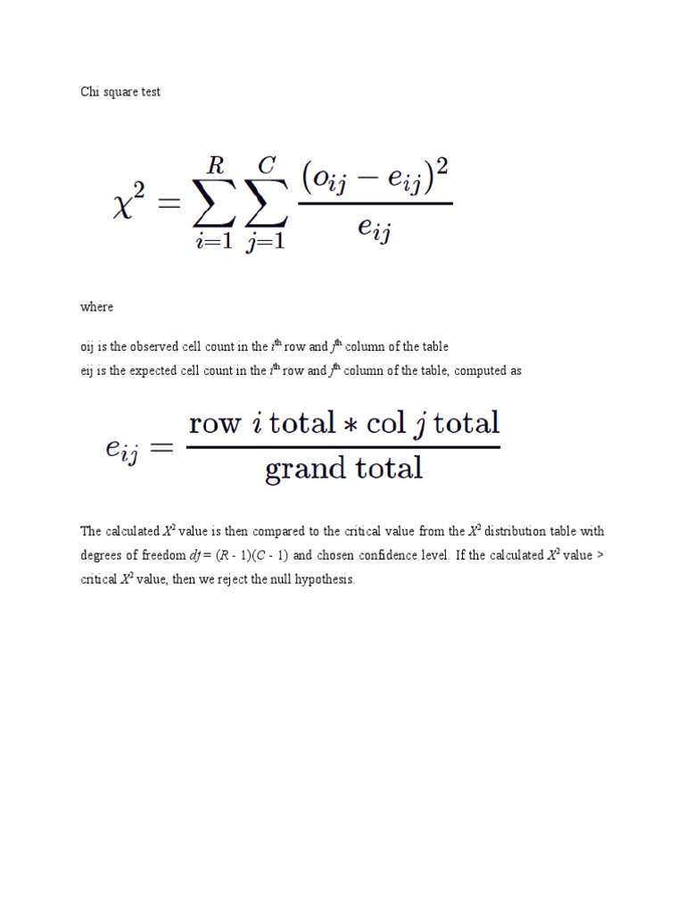 Chi Square Test | PDF | Statistical Hypothesis Testing | Statistical ...