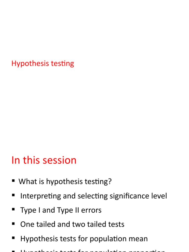 Hypothesis Testing - New | PDF | Type I And Type Ii Errors ...