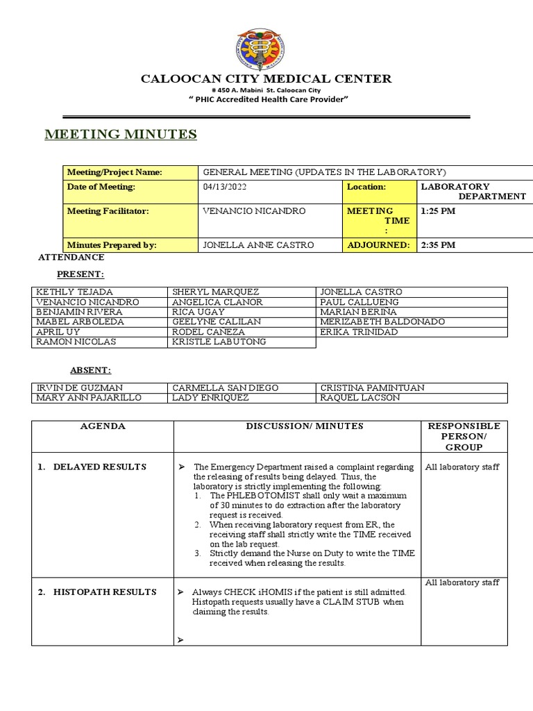 Minutes of Meeting November 2020 | PDF | Medicine | Public Services