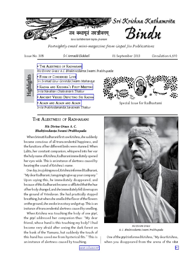 Sri - Krishna - Kathamrita - Bindu 308 | PDF | Krishna | Hinduism