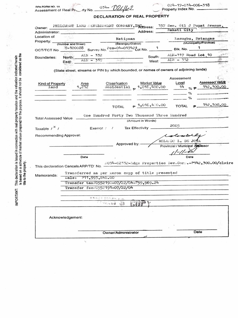 Tax Declaration | PDF