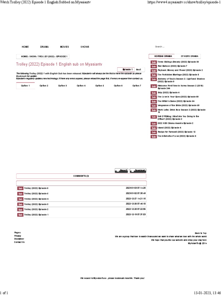 Watch Trolley (2022) Episode 1 English Subbed On Myasiantv | PDF