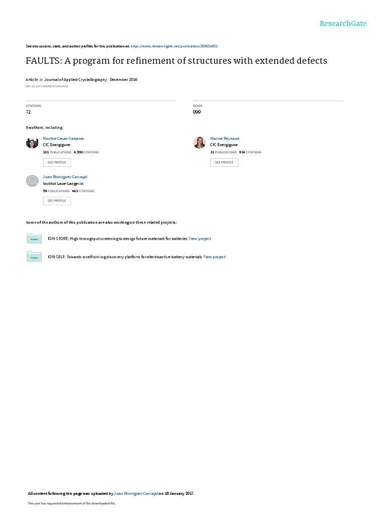 FAULTS A Program For Refinement of Structures | PDF | Sequence | X Ray Crystallography