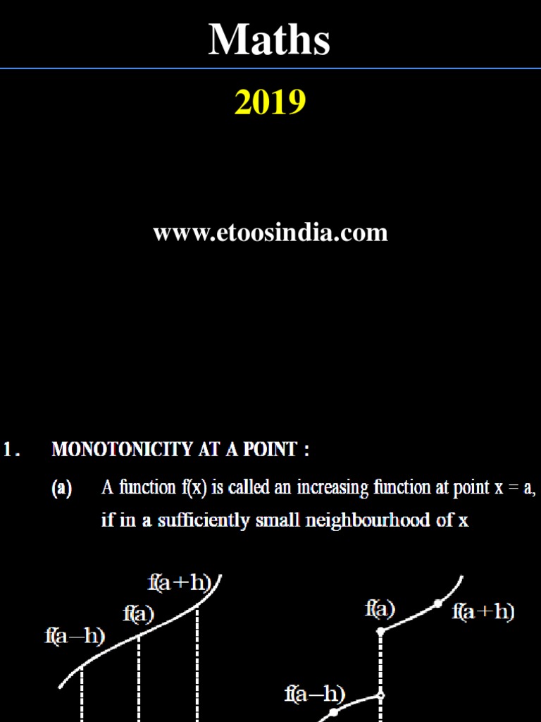 Monotonicity at A Point | PDF | Monotonic Function | Analysis