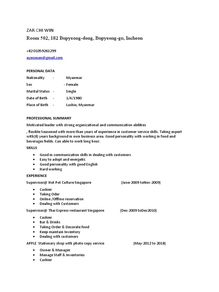 Zar Chi Win Room 502, 182 Bupyeong-Dong, Bupyeong-Gu, Incheon | PDF