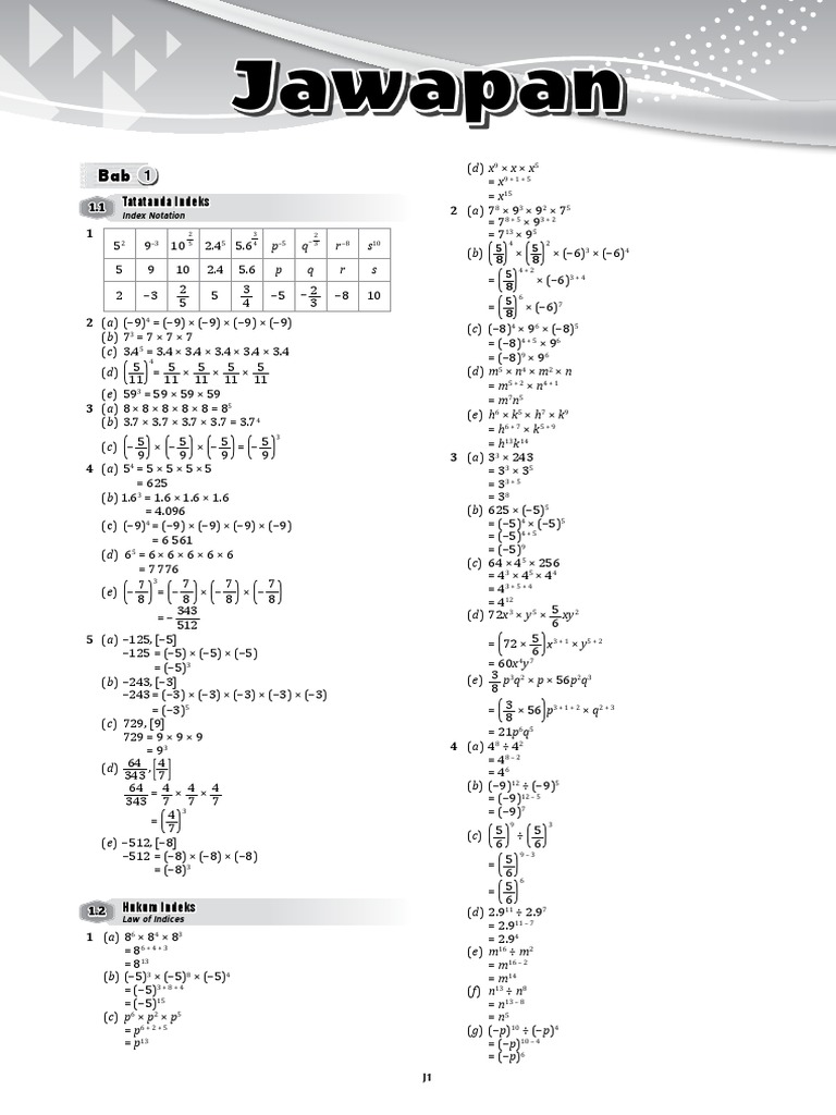 Tingkatan 3 (Jawapan Math) C | PDF | Mathematics | Arithmetic